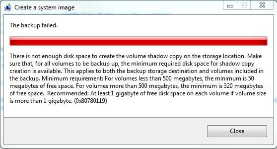 Backup Image Error / Cannot Create Shadow Copy / VSS error - Windows 10 ... Backup Image Error / Cannot Create Shadow Copy / VSS error - Windows 10 ...