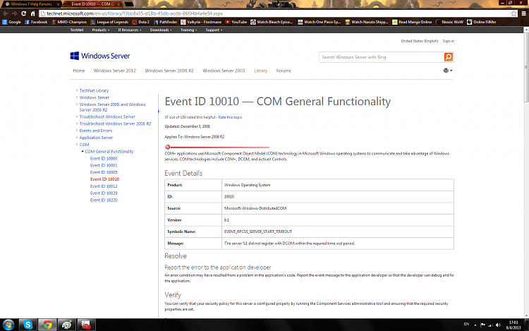 Event Viewer DCOM Error 10010 - Windows 7 Forums Event Viewer DCOM Error 10010 - Windows 7 Forums