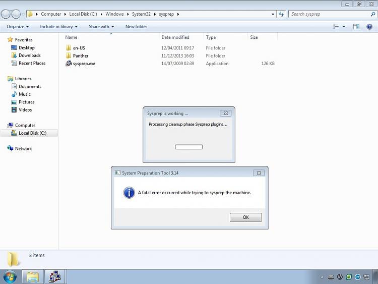 Fatal error when running Sysprep Solved - Windows 7 Forums Fatal error when running Sysprep Solved - Windows 7 Forums
