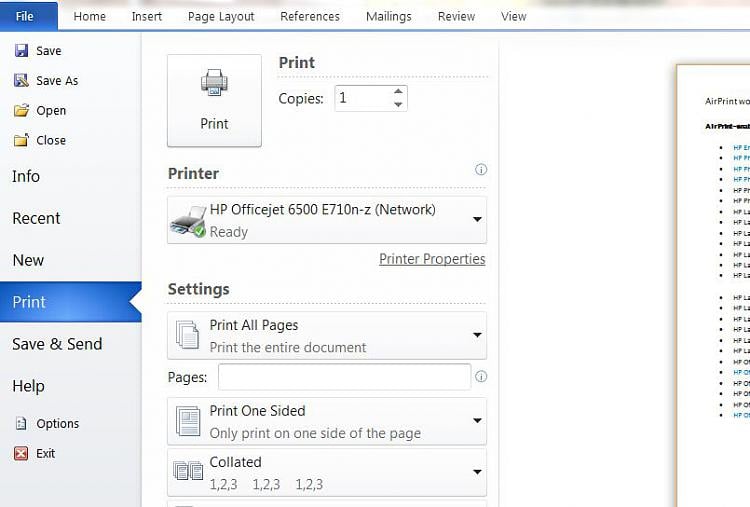 Unable to print document from Word - Windows 7 Help Forums Unable to print document from Word - Windows 7 Help Forums