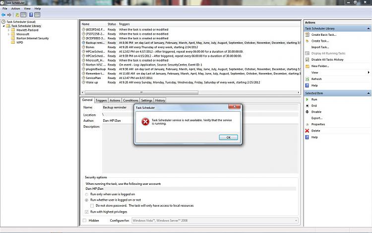 Task Scheduler Unable To Load Task Statusactive Tasks At Startup Windows 7 Forums