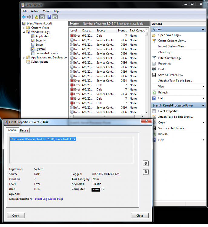 Windows 7 Bad Block on Disk - Windows 7 Forums Windows 7 Bad Block on Disk - Windows 7 Forums