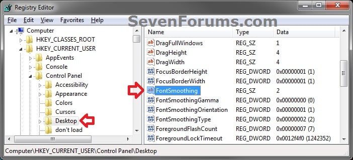 Smooth Edges of Screen Fonts - Enable or Disable | Tutorials Smooth Edges of Screen Fonts - Enable or Disable | Tutorials