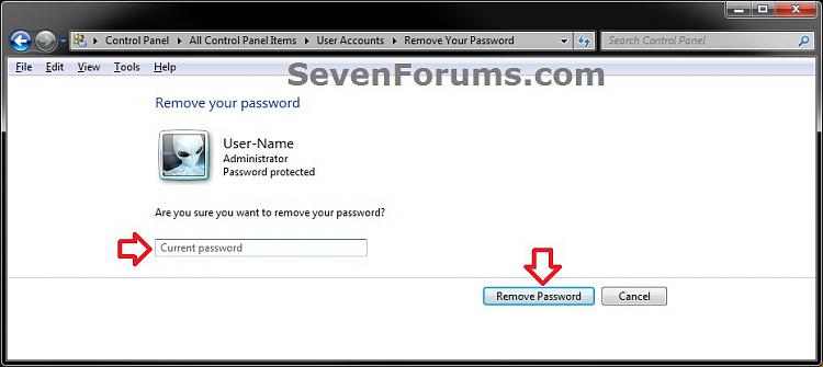 User Account Password - Remove | Tutorials User Account Password - Remove | Tutorials