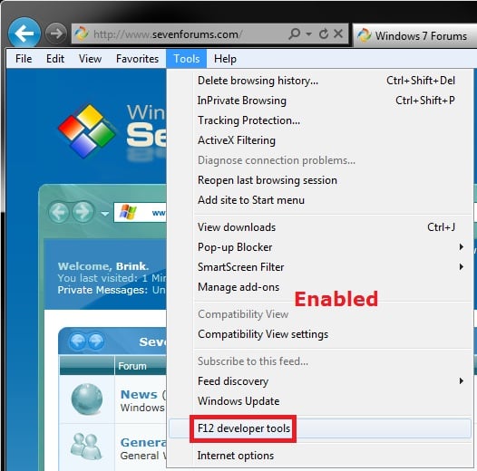 Internet Explorer F12 Developer Tools - Enable or Disable | Tutorials Internet Explorer F12 Developer Tools - Enable or Disable | Tutorials