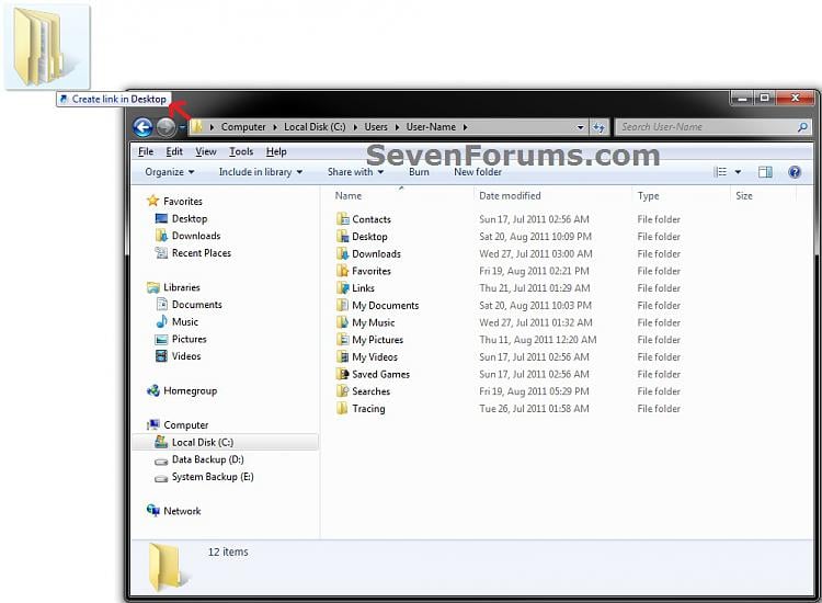 Shortcut Create For A File Folder Drive Or Program In Windows Tutorials