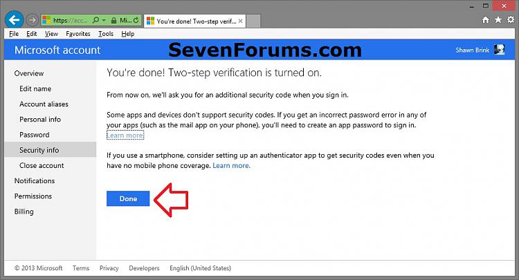 Microsoft Account Two Step Verification Turn On Or Off Tutorials
