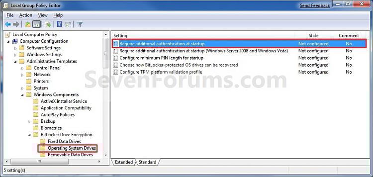Bitlocker Drive Encryption Windows 7 Drive Turn On Or Off With No Tpm Tutorials