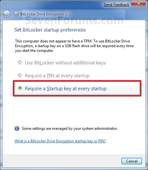 Bitlocker Drive Encryption Windows 7 Drive Turn On Or Off With No Tpm Tutorials