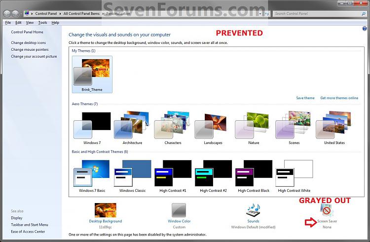 Screen Saver - Allow or Prevent Changing | Tutorials Screen Saver - Allow or Prevent Changing | Tutorials