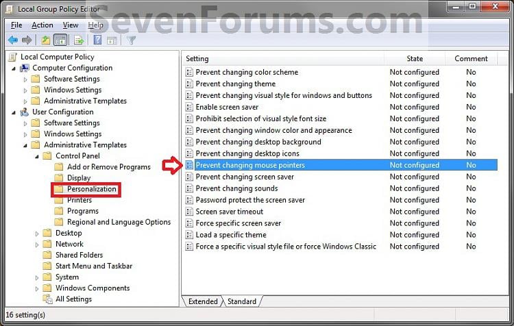Mouse Pointers - Allow or Prevent Changing | Tutorials Mouse Pointers - Allow or Prevent Changing | Tutorials