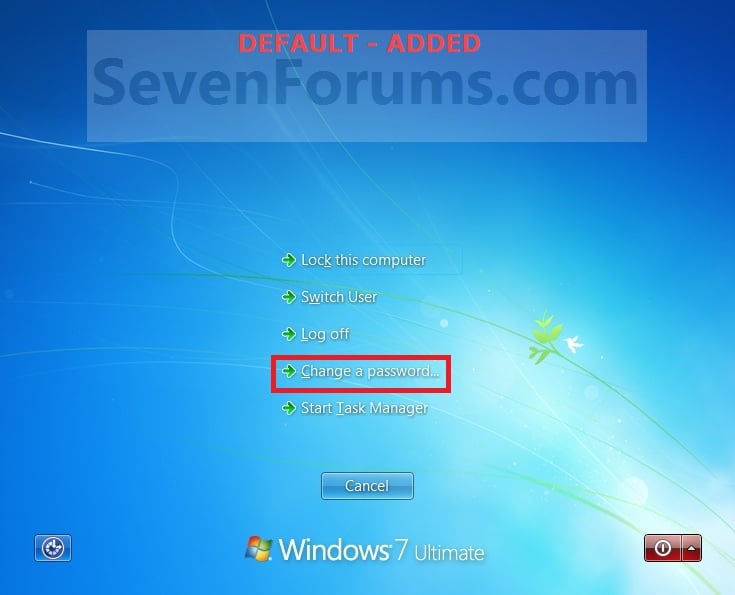 CTRL+ALT+DEL Screen - Add or Remove Change Password | Tutorials CTRL+ALT+DEL Screen - Add or Remove Change Password | Tutorials