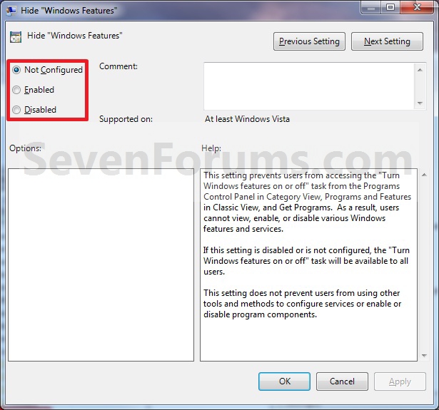 Windows Features - Enable or Disable | Tutorials Windows Features - Enable or Disable | Tutorials