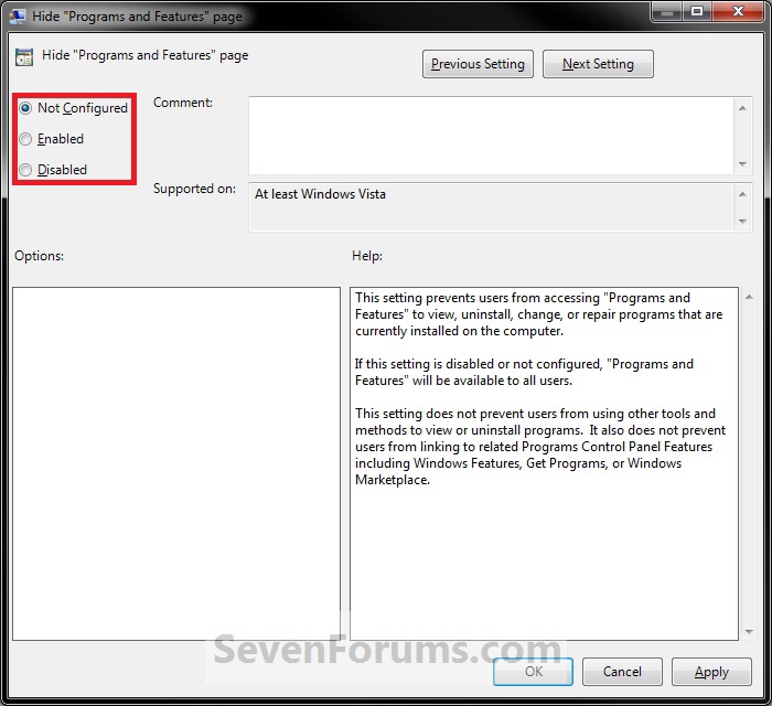 Programs and Features - Enable or Disable | Tutorials Programs and Features - Enable or Disable | Tutorials
