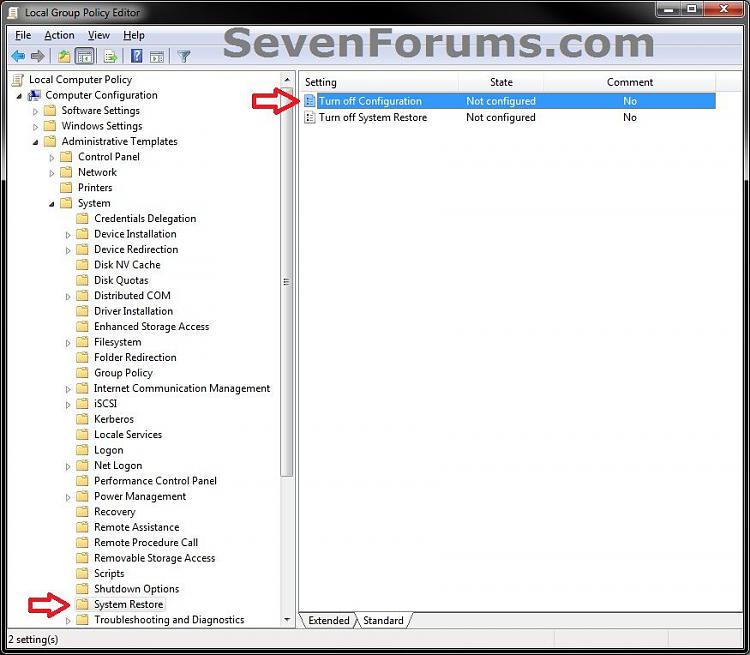 System Restore Configuration Enable Or Disable Tutorials