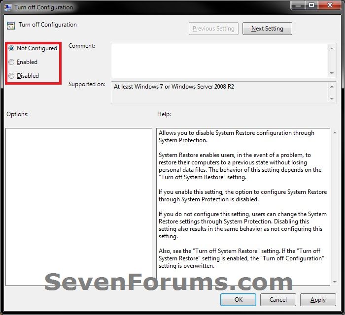 System Restore Configuration Enable Or Disable Tutorials