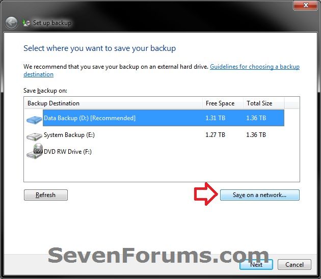 Backup To Network Location Enable Or Disable Tutorials