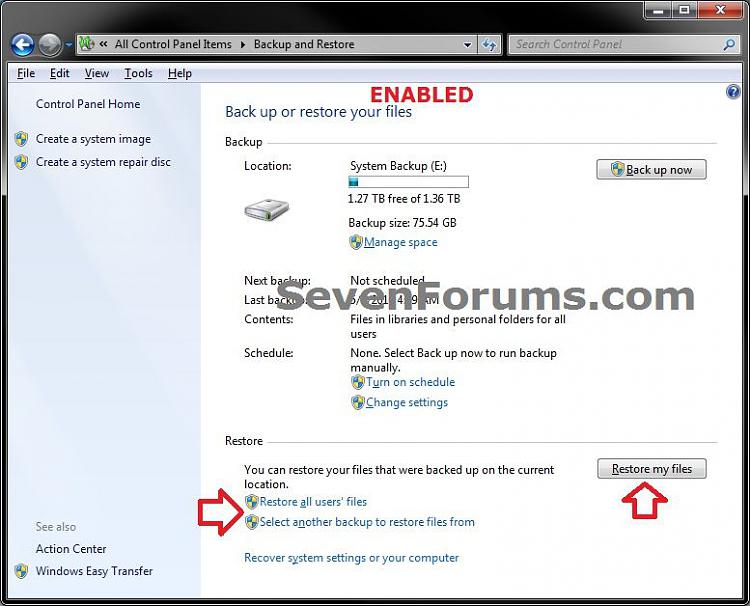 Restore Backup Files Enable Or Disable Tutorials