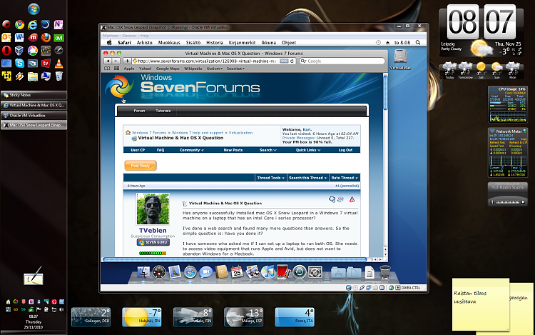 Virtual Machine & Mac OS X Question - Windows 7 Forums Virtual Machine & Mac OS X Question - Windows 7 Forums
