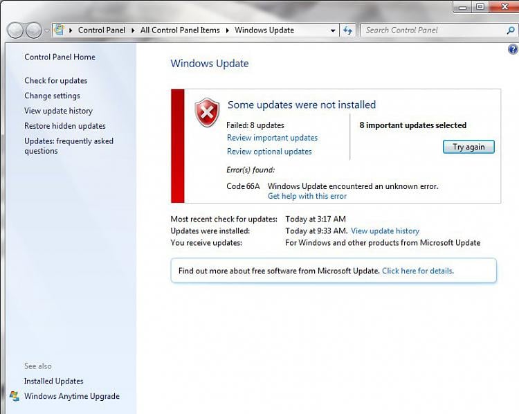 Updates failing to install - Windows 7 Forums Updates failing to install - Windows 7 Forums