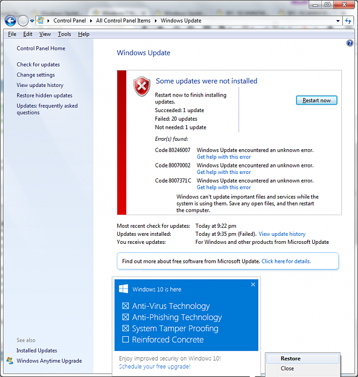Windows Updates failing to install - Windows 10 Forums Windows Updates failing to install - Windows 10 Forums