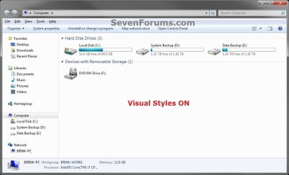 Visual Styles on Windows and Buttons - Turn On or Off | Seven Fourms