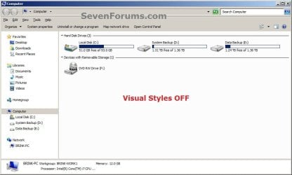 Visual Styles on Windows and Buttons - Turn On or Off | Seven Fourms